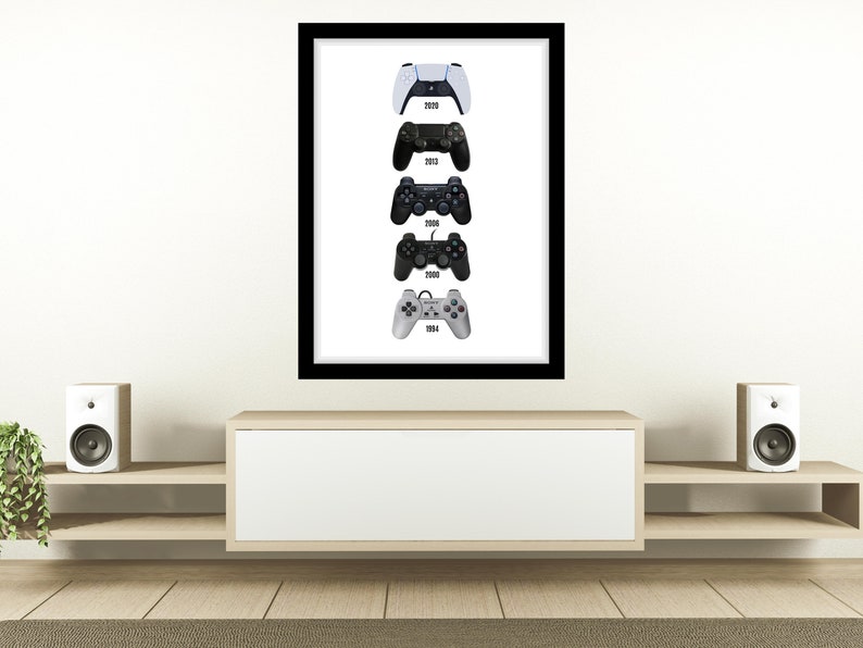 Ps Controller Evolution Poster, Gamer Gifts, Playstation Gamer ...