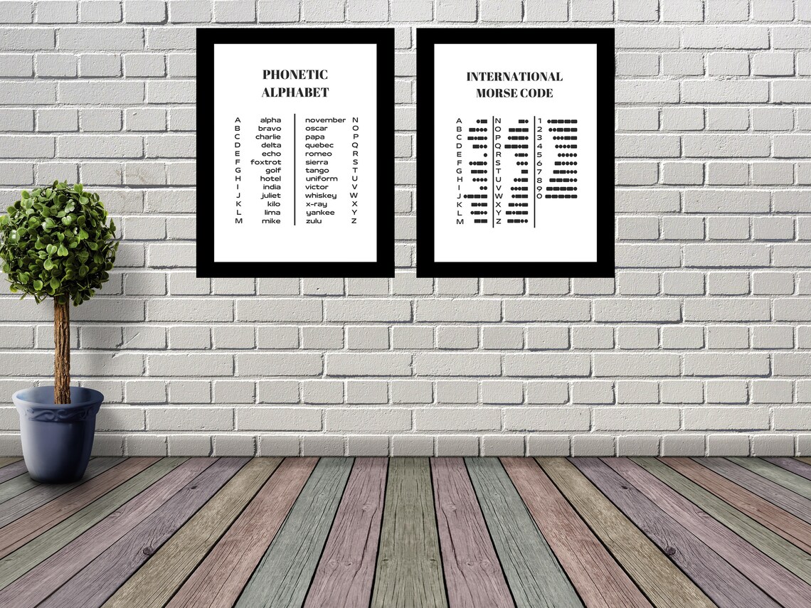 Morse Code & Phonetic Alphabet Wall Art, Morse Code Learn, Morse Code ...