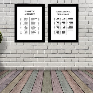 Morse Code & Phonetic Alphabet Wall Art, Morse Code Learn, Morse Code ...