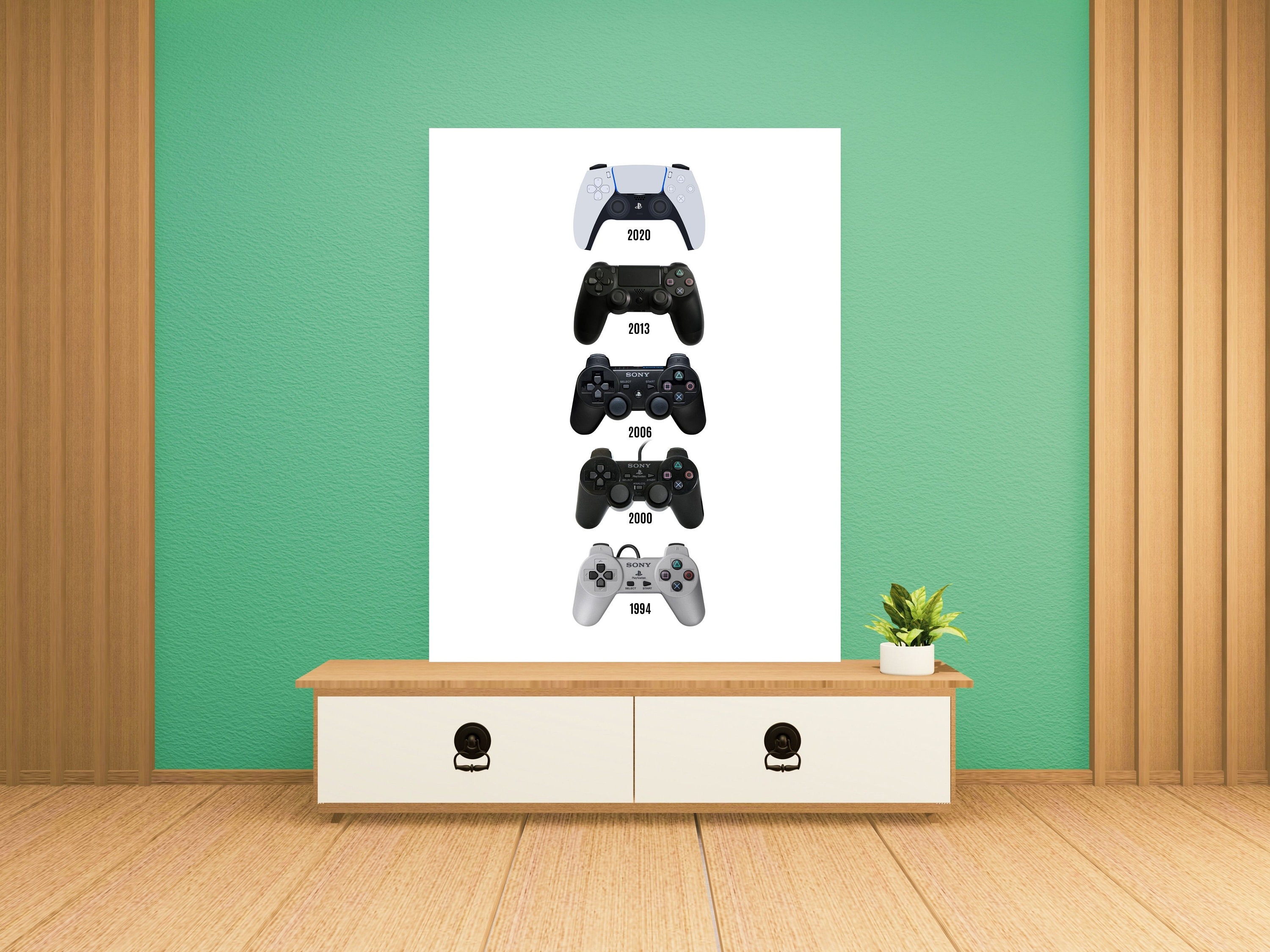 Ps Controller Evolution Poster, Gamer Gifts, Playstation Gamer ...