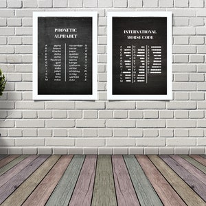 Morse Code & Phonetic Alphabet Wall Art, Morse Code Learn, Morse Code ...