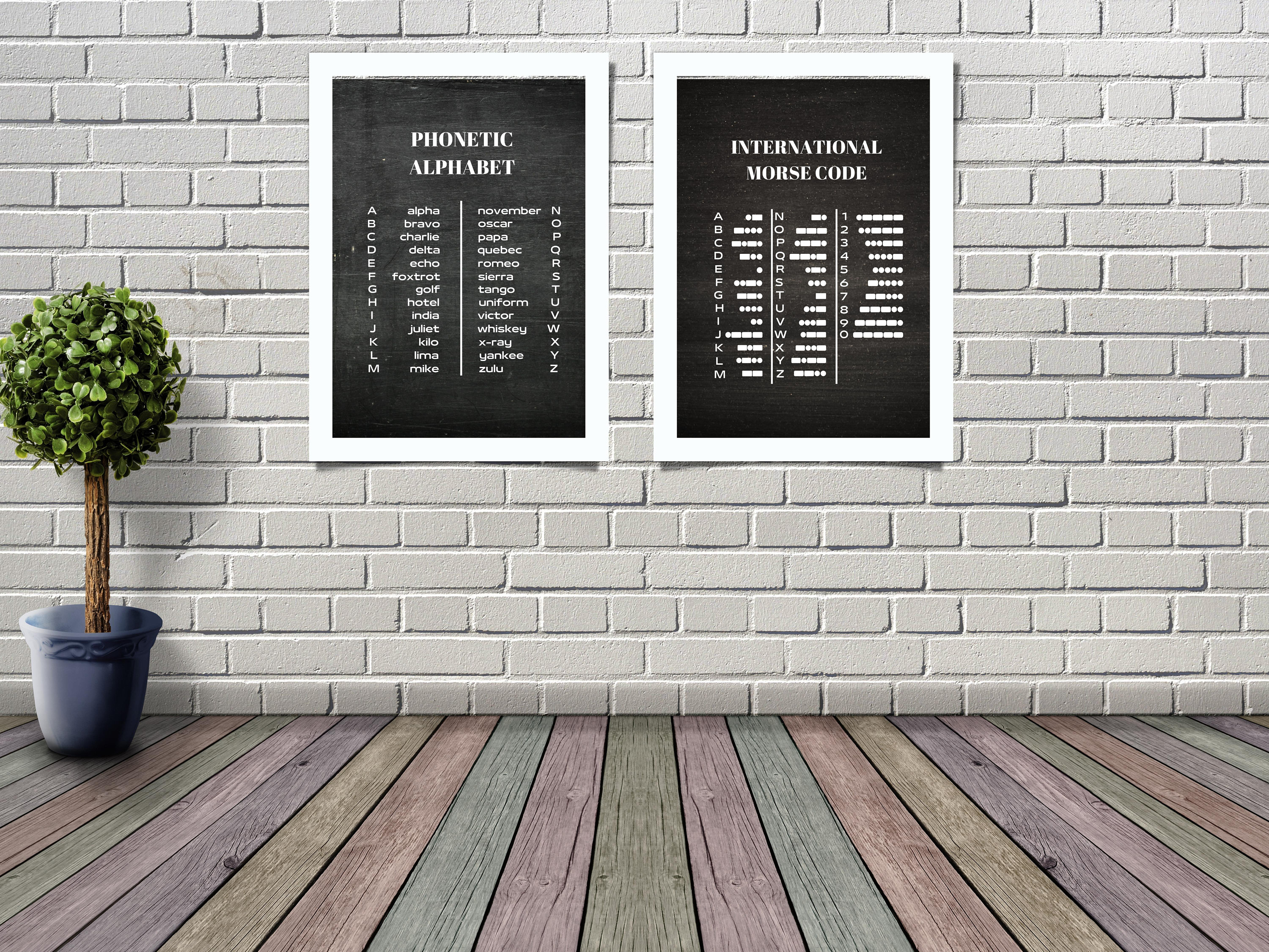 Morse Code & Phonetic Alphabet Wall Art, Morse Code Learn, Morse Code ...