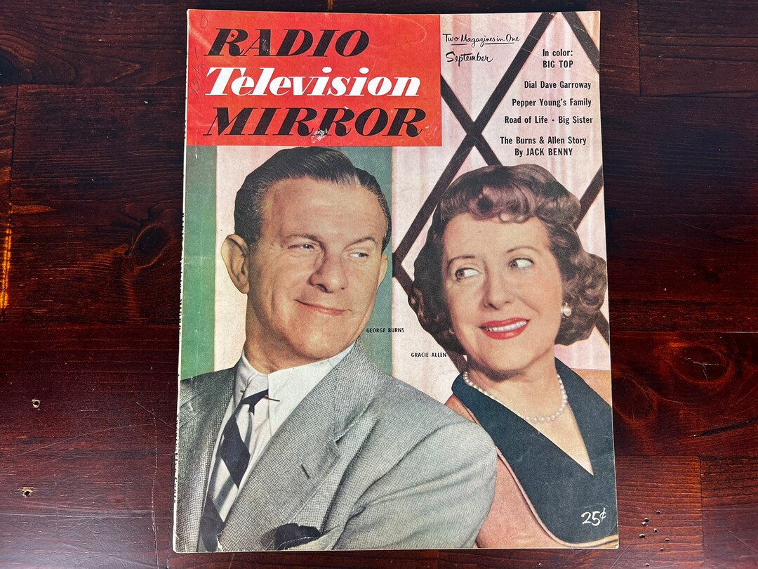 Vintage Radio TV Mirror Magazine September 1951 George Burns and Gracie ...