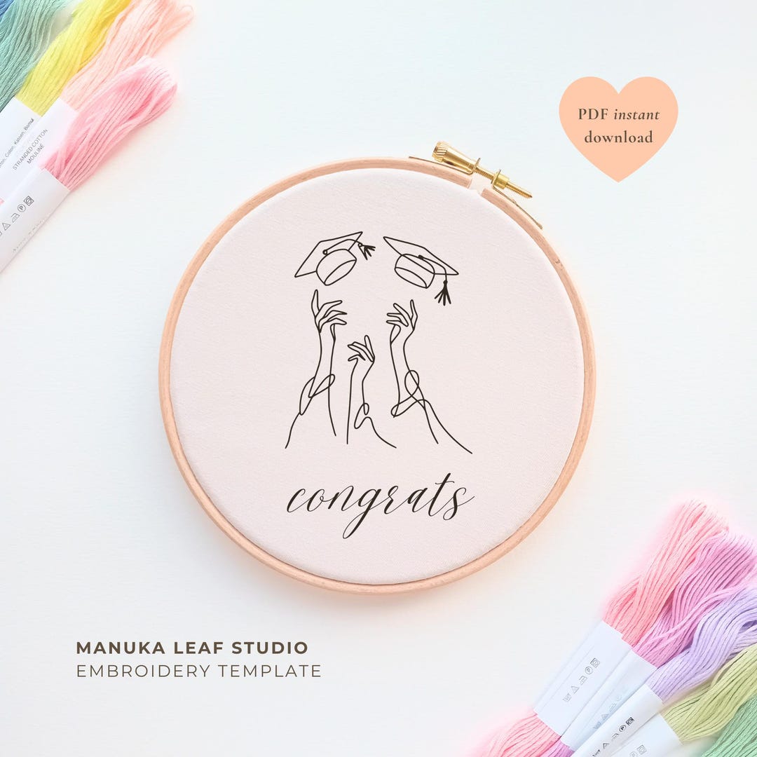 Embroidery Pattern PDF I Hand Embroidery Graduation Gift ...