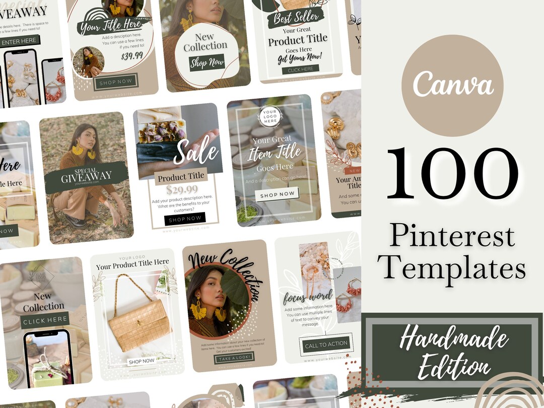 100 Pinterest Templates Canva, Pinterest Pins, Pinterest Templates for ...