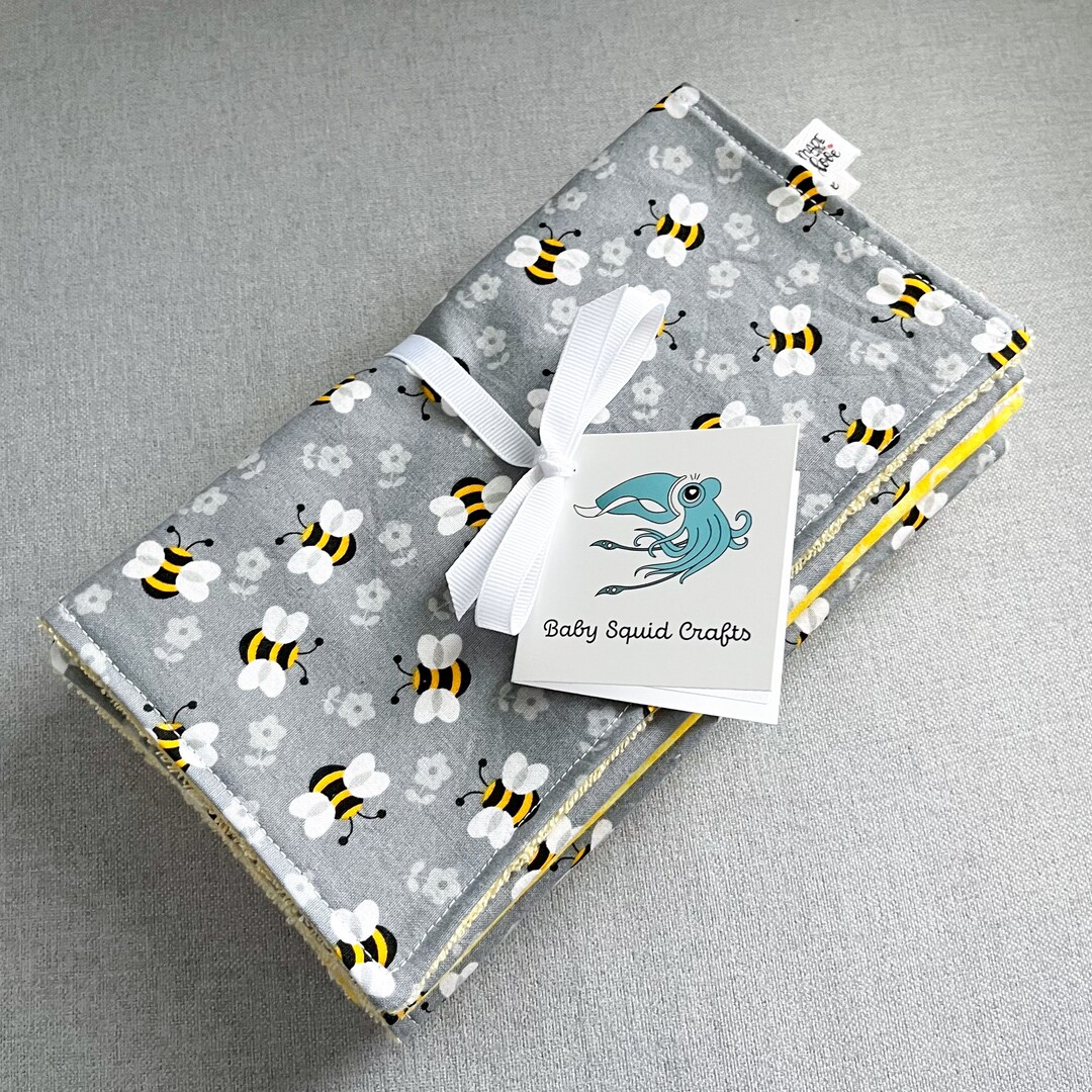 Burp Cloth Set | Bumble Bee Baby Bee Cotton - Etsy