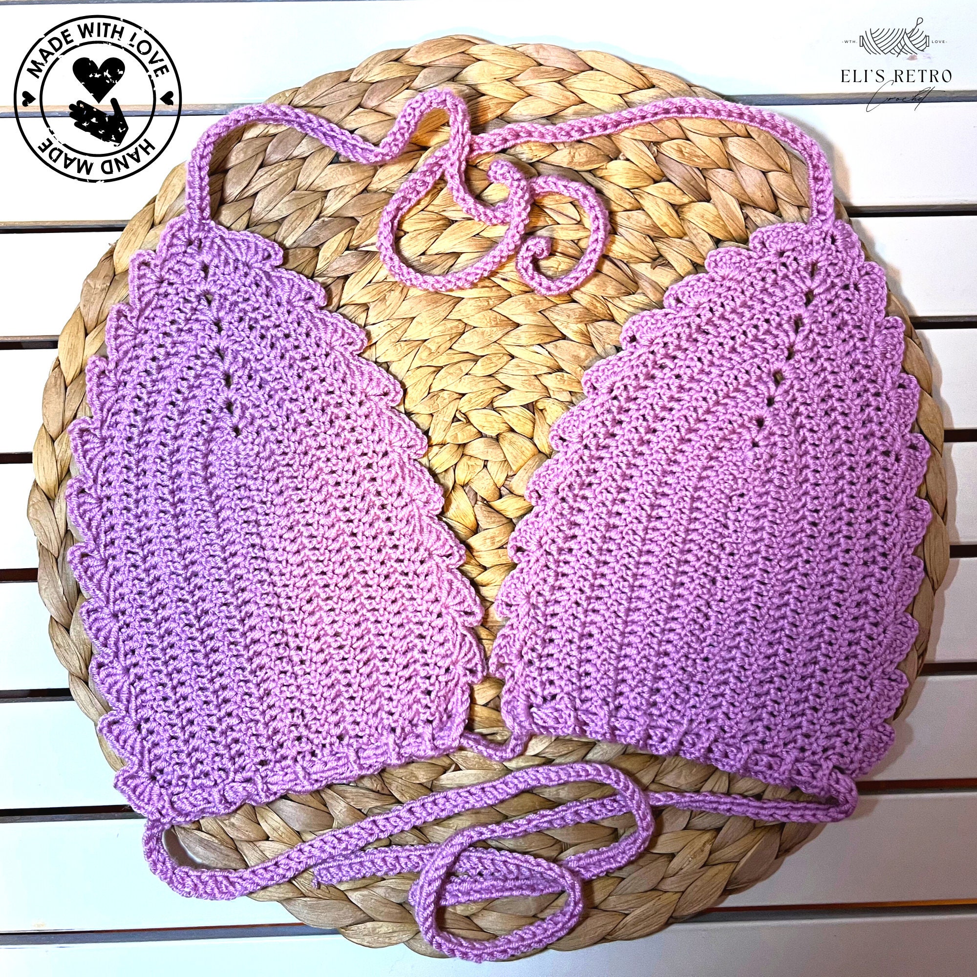 Handmade Crochet Boho Style Pink Bikini Topfestival - Etsy