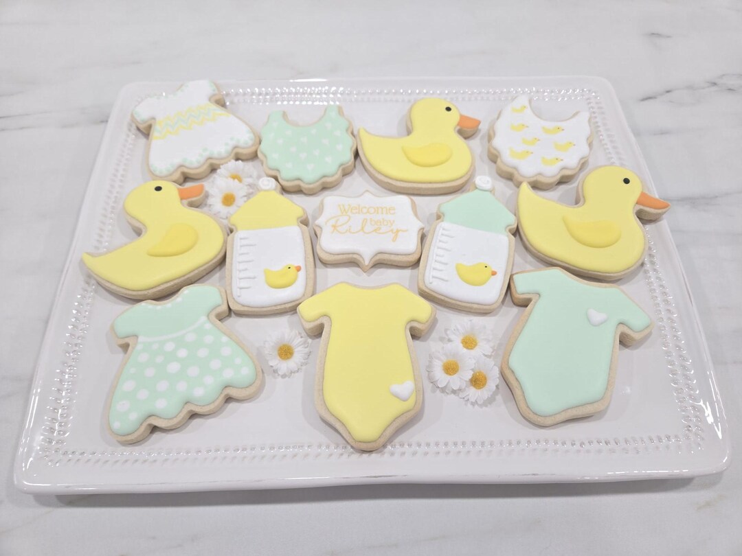 Decorated Baby Shower Royal Icing Sugar Cookies. Baby Girl,baby Boy ...