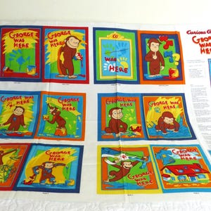 Cut and Sew Fabric Panel, Curious George Sewing Panel, Story Book or ...