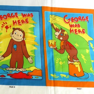 Cut and Sew Fabric Panel, Curious George Sewing Panel, Story Book or ...