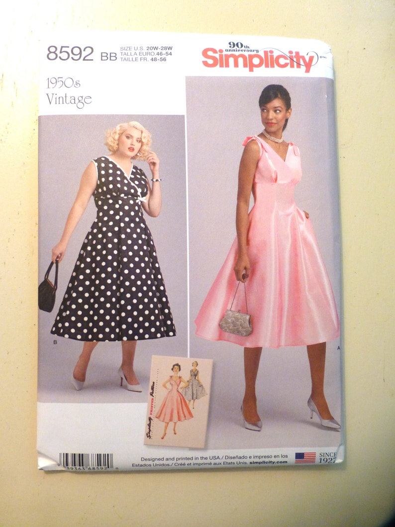 Simplicity Sewing Pattern 8592 1950's Design Reissued - Etsy
