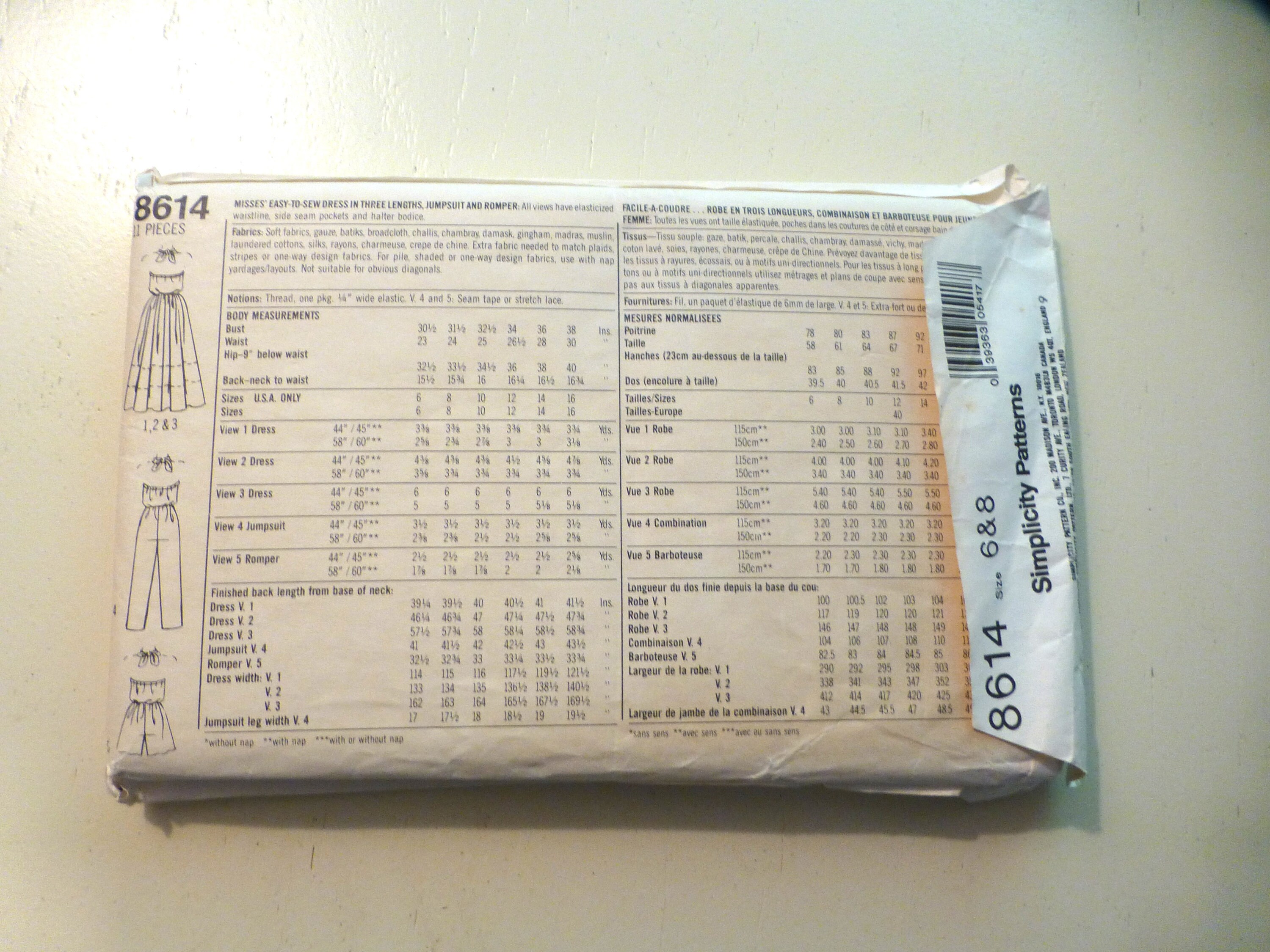 Simplicity Sewing Pattern 8614, Uncut FF, Vintage 1988, Criss-cross ...