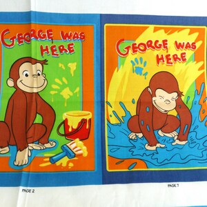 Cut and Sew Fabric Panel, Curious George Sewing Panel, Story Book or ...