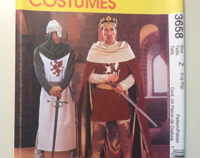 Mccall's Sewing Pattern #3658,medieval Knight and King Costume, Camelot ...