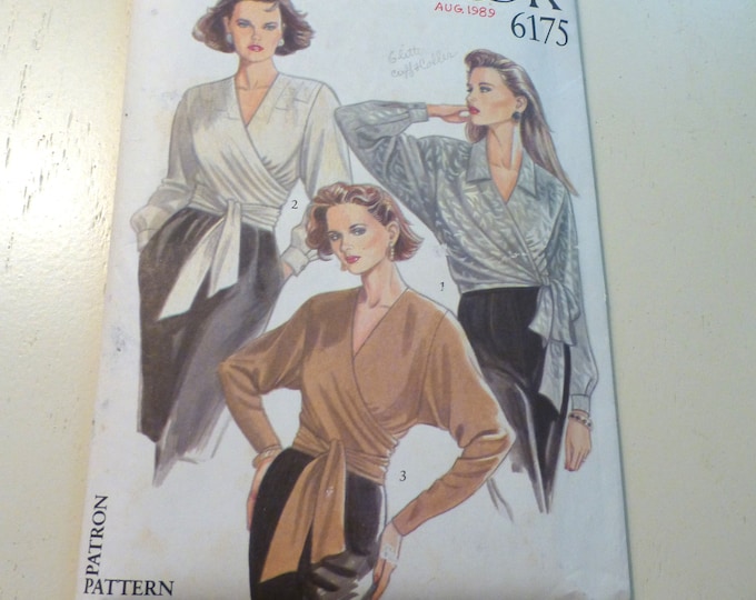 New Look Sewing Pattern # 6175,uncut-ff, Wrap and Tie Blouse, Long ...