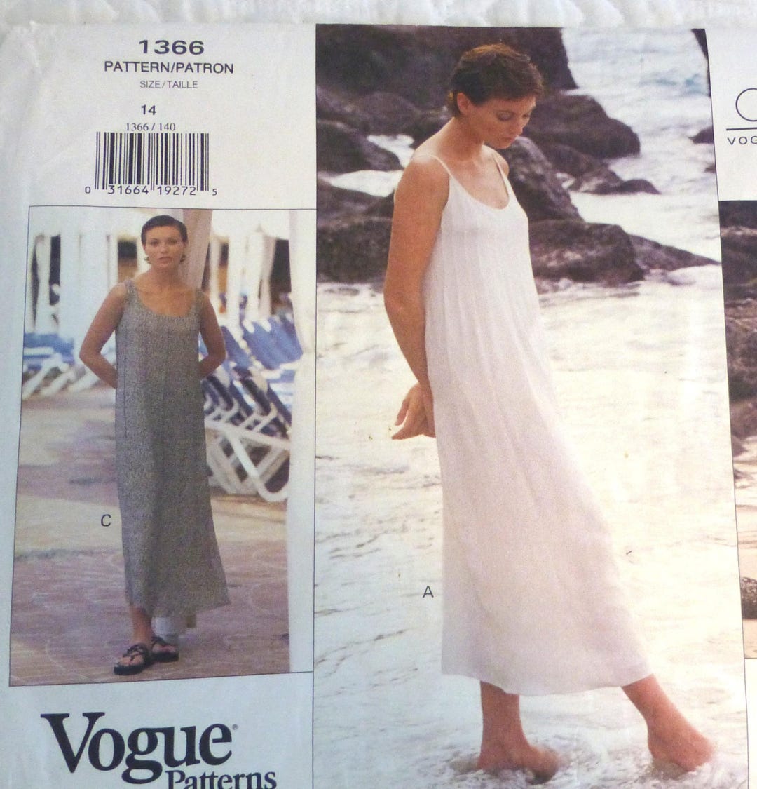 Vogue Sewing Pattern 1366, Designer Calvin Klein Pattern, Misses Long ...