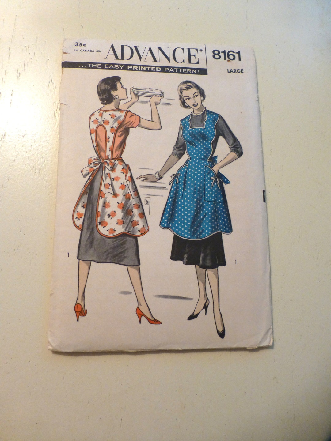 Advance Sewing Pattern # 8161 , Vintage 1956, Scalloped Bib Top Apron ...