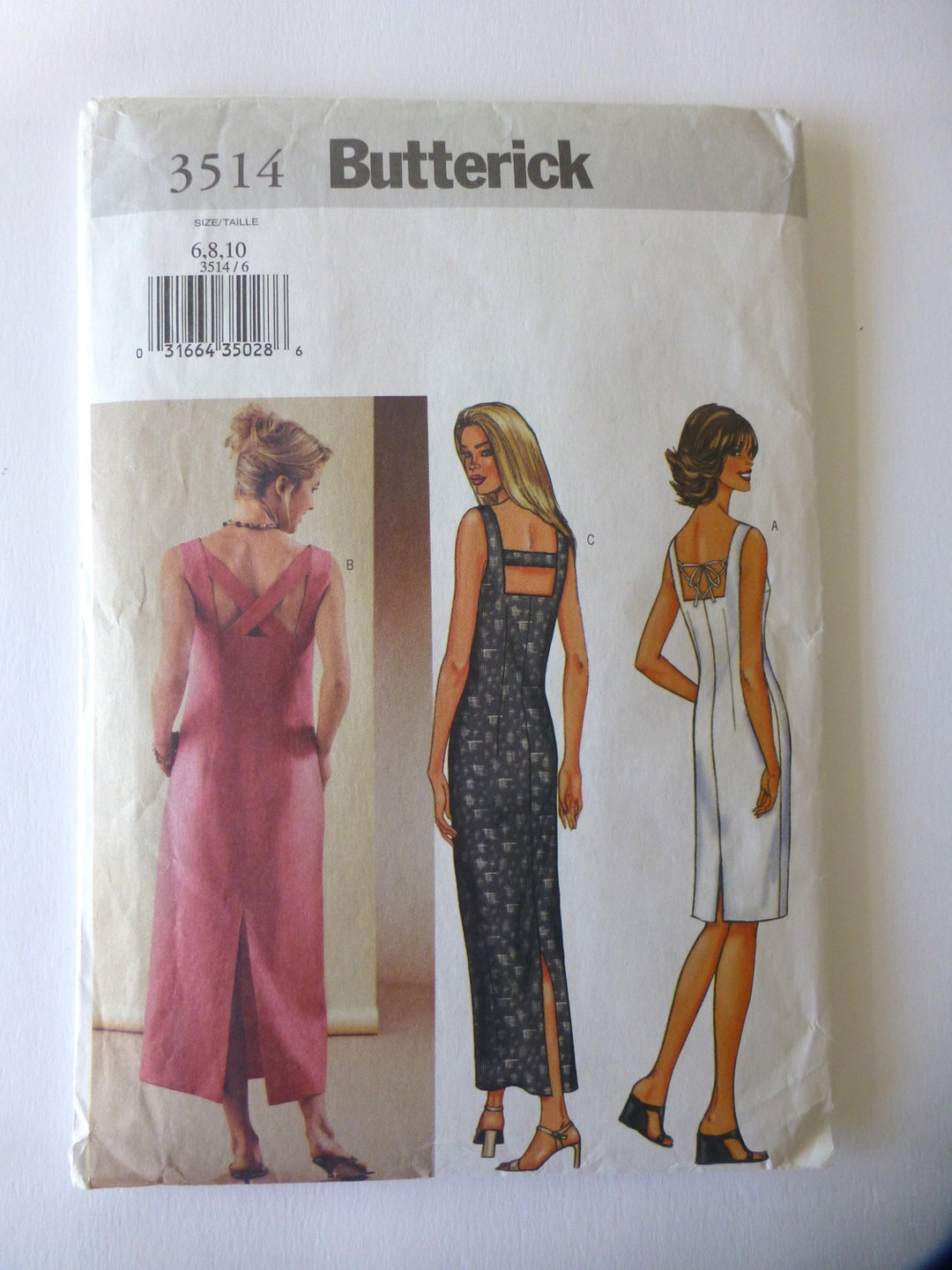 Butterick Sewing Pattern #3514, Cocktail/evening/sundress,back Straps ...