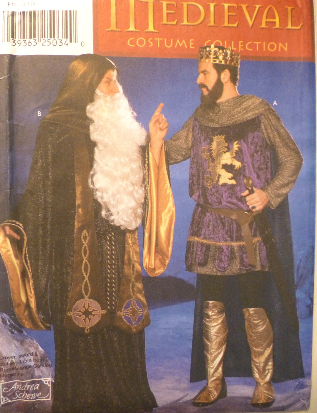 Medieval Costume Sewing Pattern: King Arthur, Merlin, Knight ...