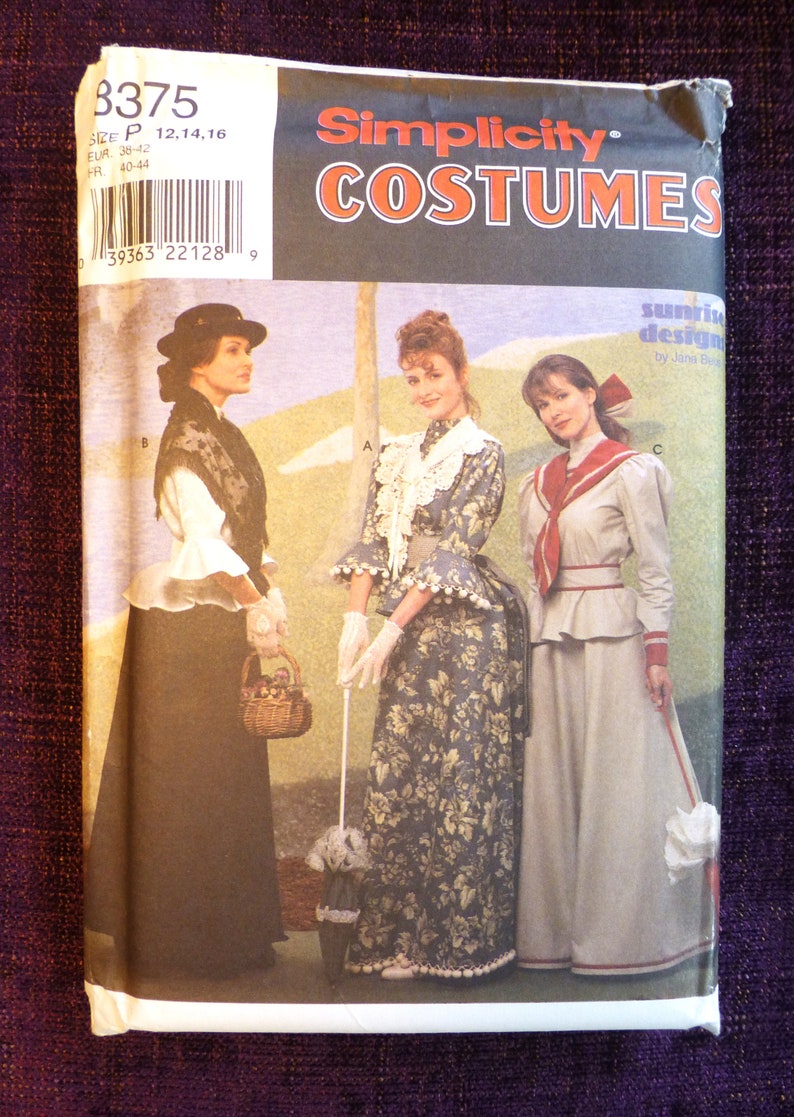 Edwardian Titanic Gown Sewing Pattern: Simplicity 8375, Bustle Costume ...
