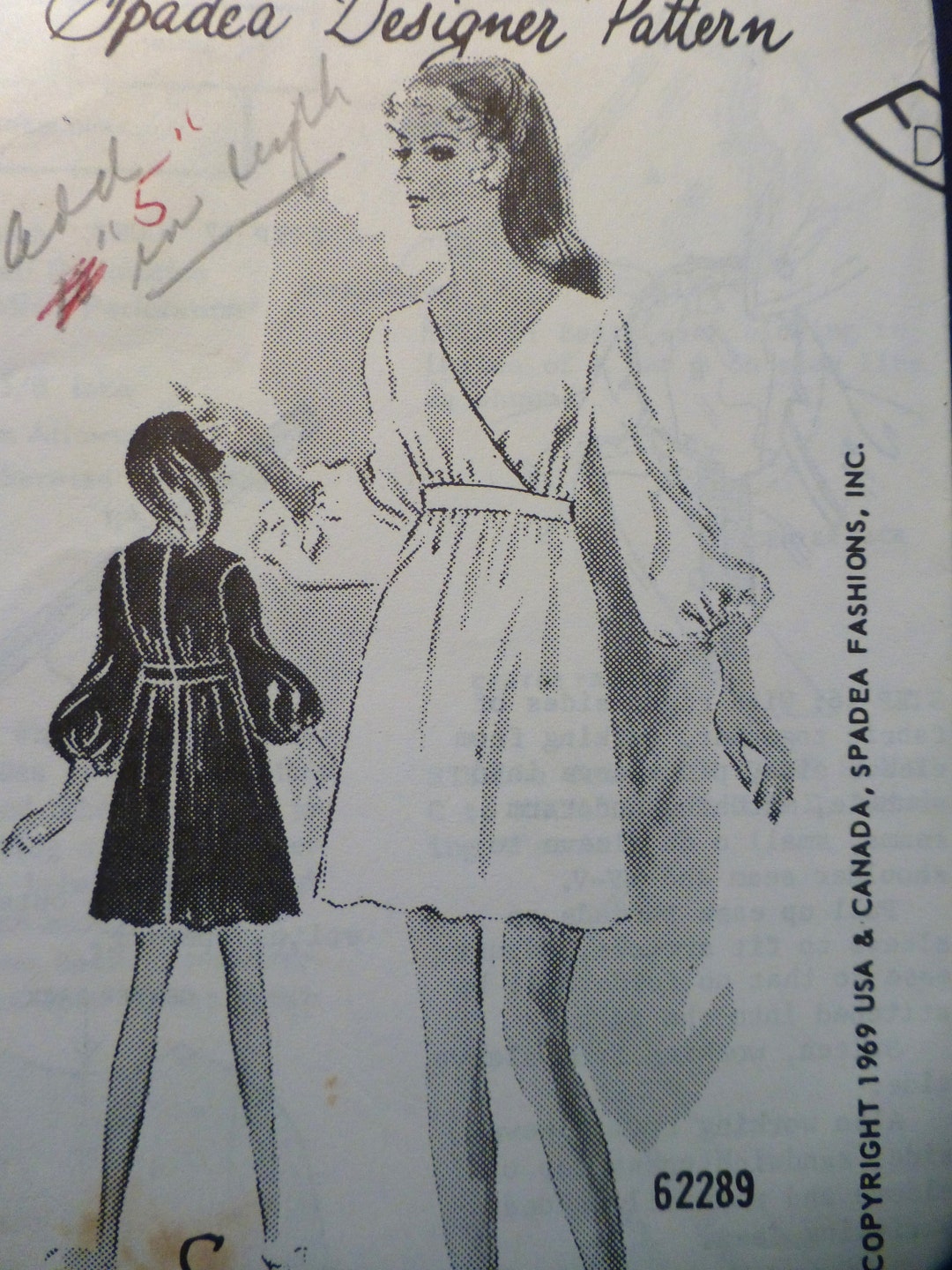 Spadea Sewing Pattern, Vintage 1969, Designer Pattern, Sew Speedy, Baby ...