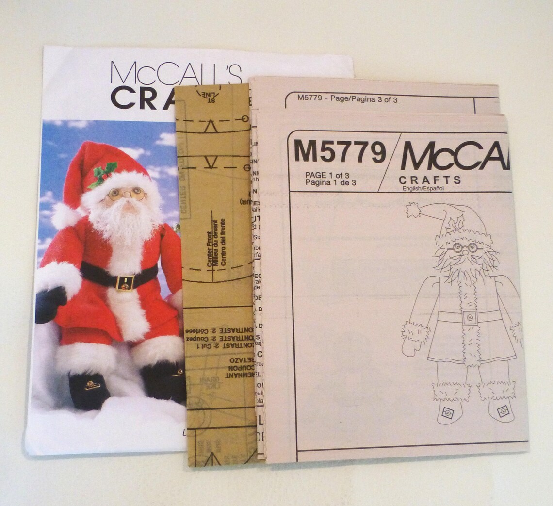 22" Stuffed Santa and Sack Sewing Pattern Mccall's 5779 Uncut - Etsy