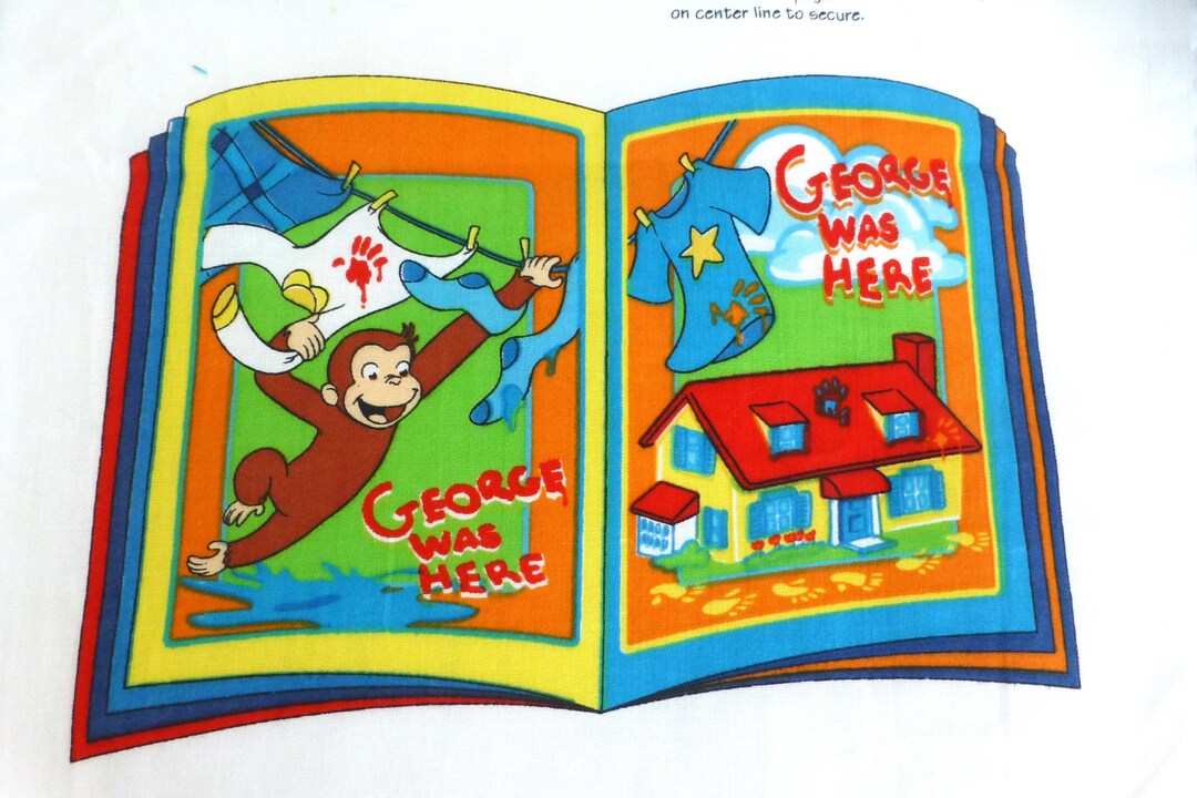 Cut and Sew Fabric Panel, Curious George Sewing Panel, Story Book or ...