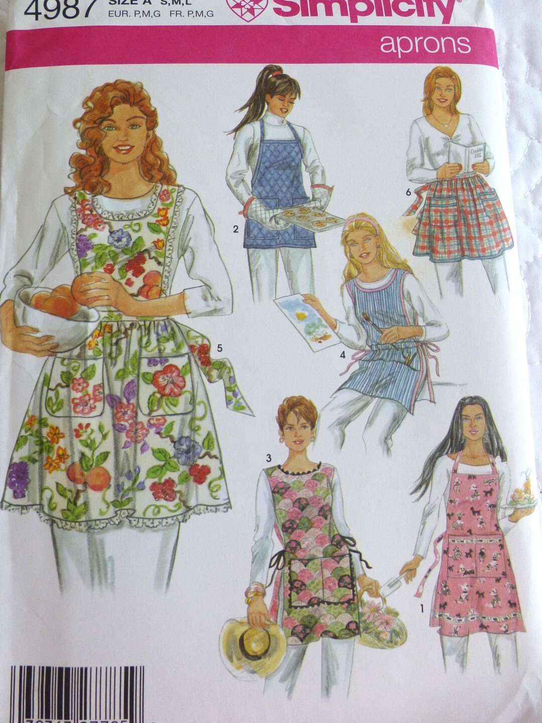 Simplicity Sewing Pattern 4987, Uncut - FF Retro Style Aprons, 6 ...