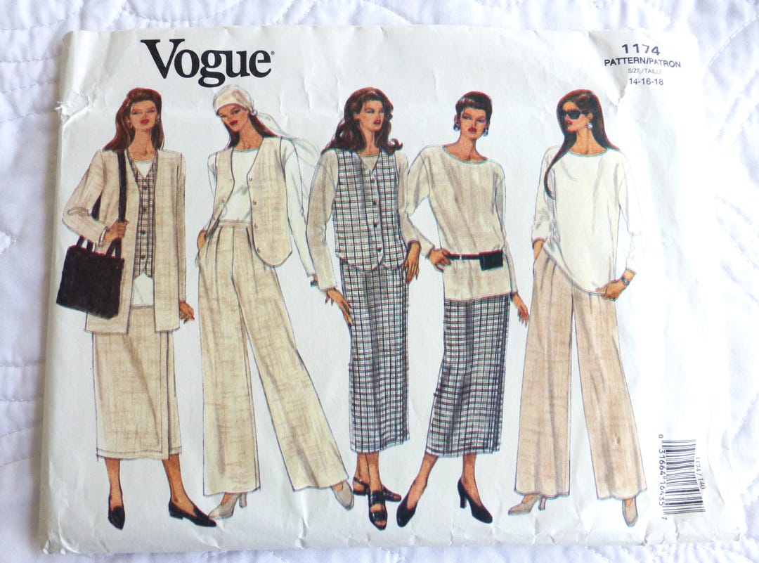 Vogue Sewing Pattern, Misses/misses Petite Wardrobe,very Easy, Wide ...