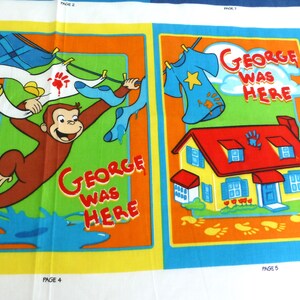 Cut and Sew Fabric Panel, Curious George Sewing Panel, Story Book or ...