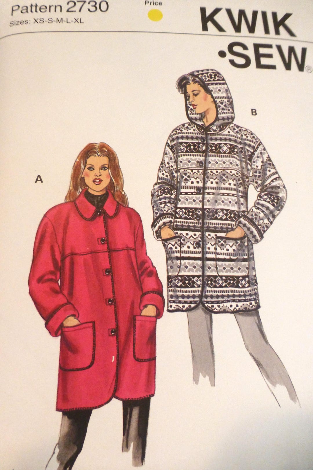 Kwik Sew 2730 Coat Sewing Pattern: Unlined Knit, XS-XL Uncut - Etsy
