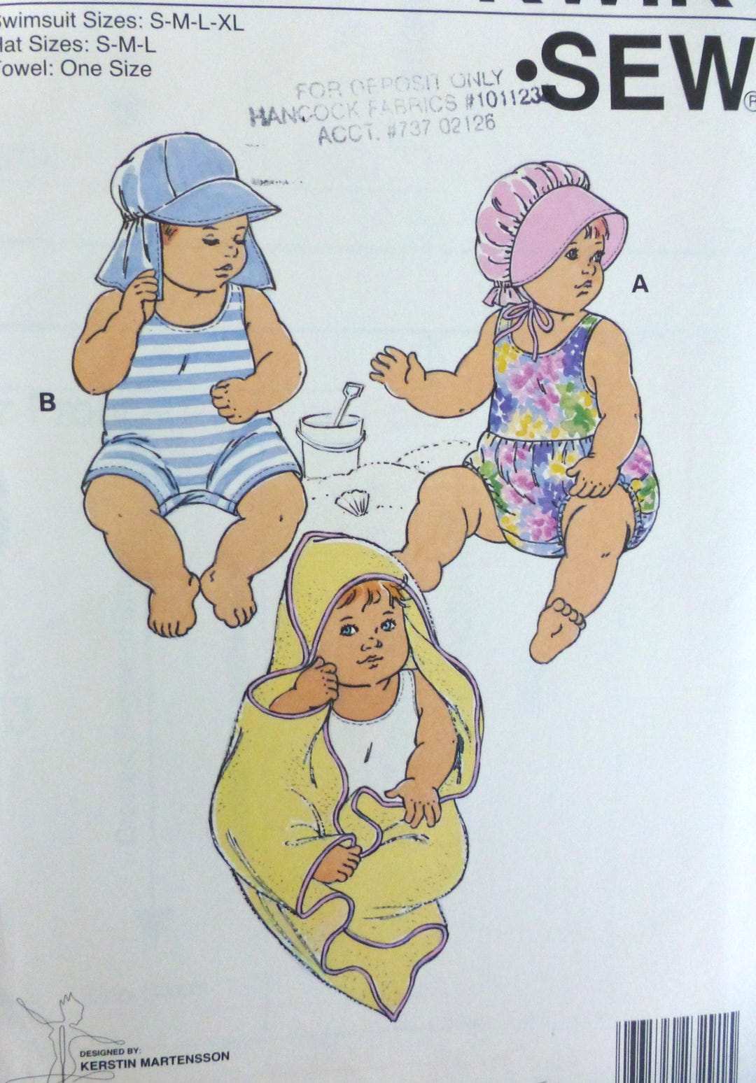 Vintage 1994 Kwik Sew 2329: Uncut Baby Swimsuit & Hat Sewing Pattern ...