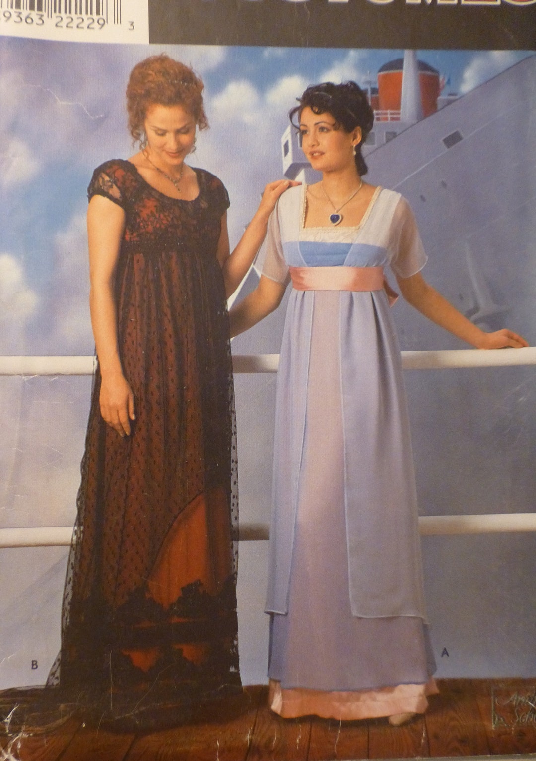 Simplicity Sewing Pattern 0673, Gown Titanic Rose,empire Waist Edwardian Dress,misses Cap or ...