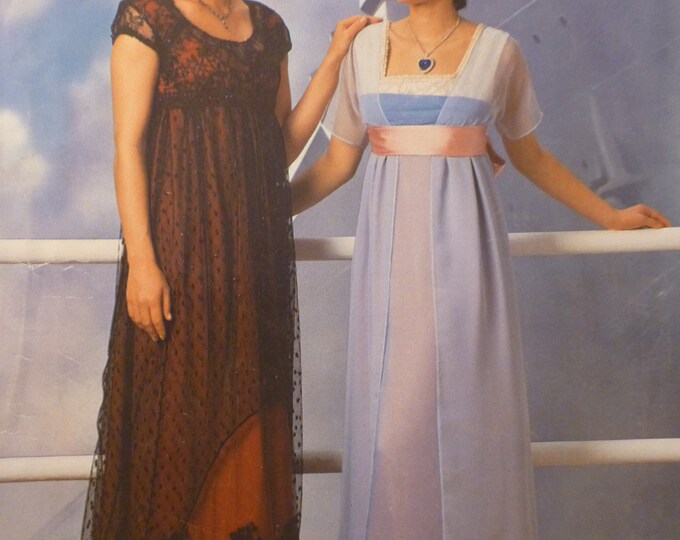 Simplicity Sewing Pattern 0673, Gown Titanic Rose,empire Waist Edwardian Dress,misses Cap or ...