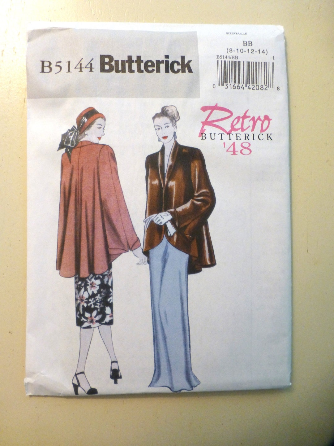 Butterick Sewing Pattern, Original 1948 Design, Retro, Reissued in 2007 ...