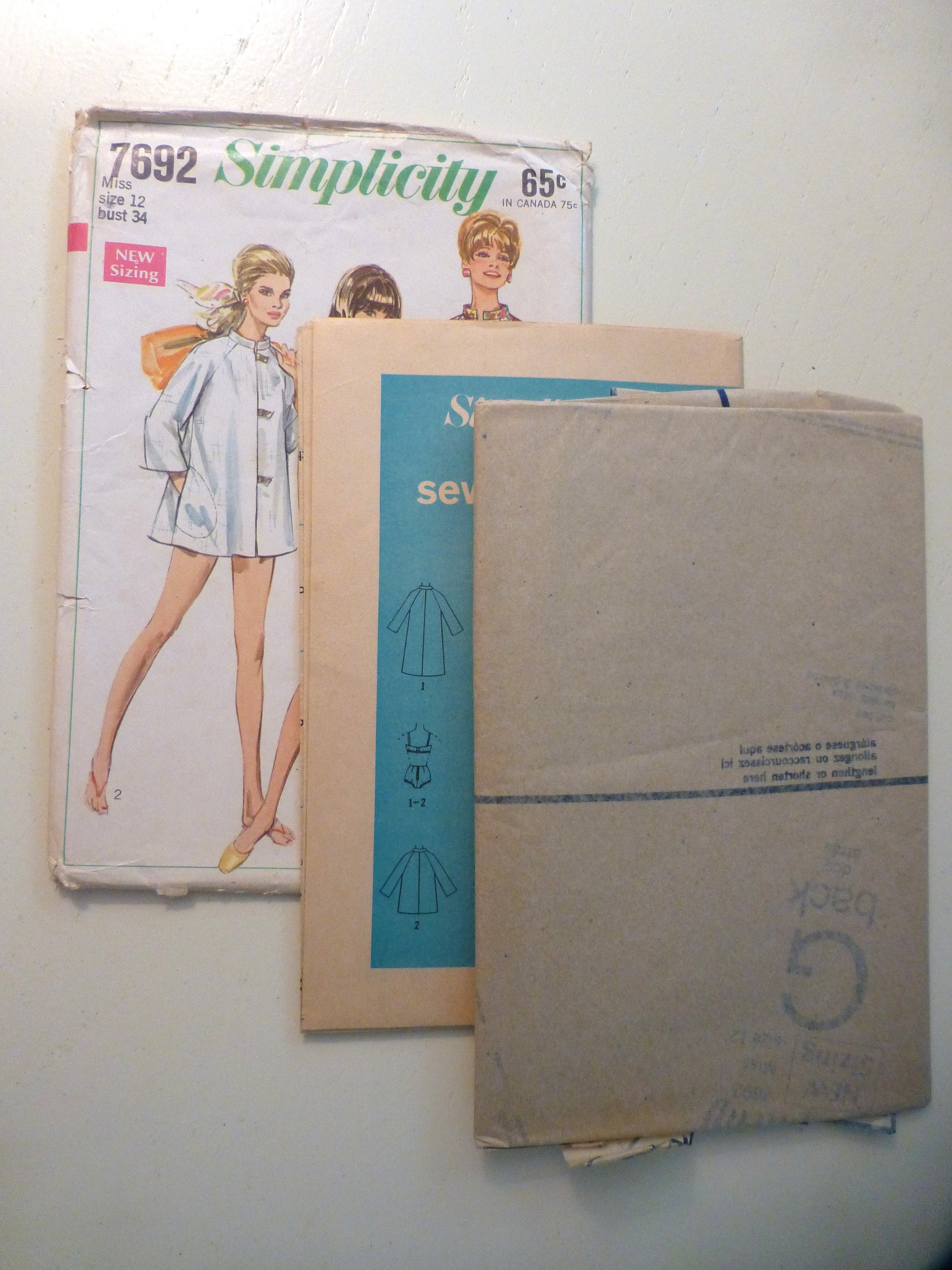 Simplicity Sewing Pattern, Vintage 1968, Boy Shorts Bathing Suit and ...