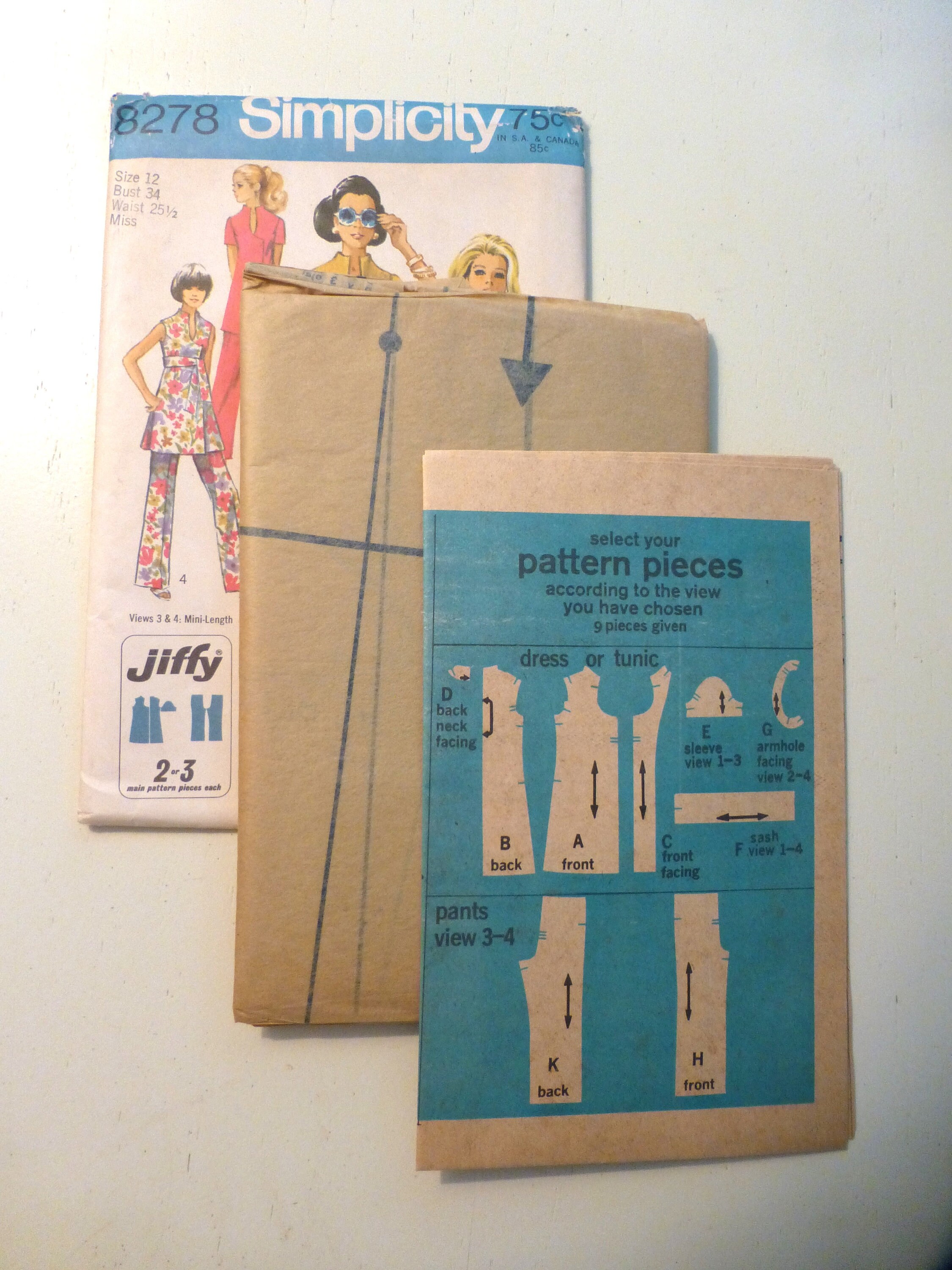 Simplicity Jiffy Sewing Pattern, Only 3 Pieces for Dress, 2 Pieces for ...