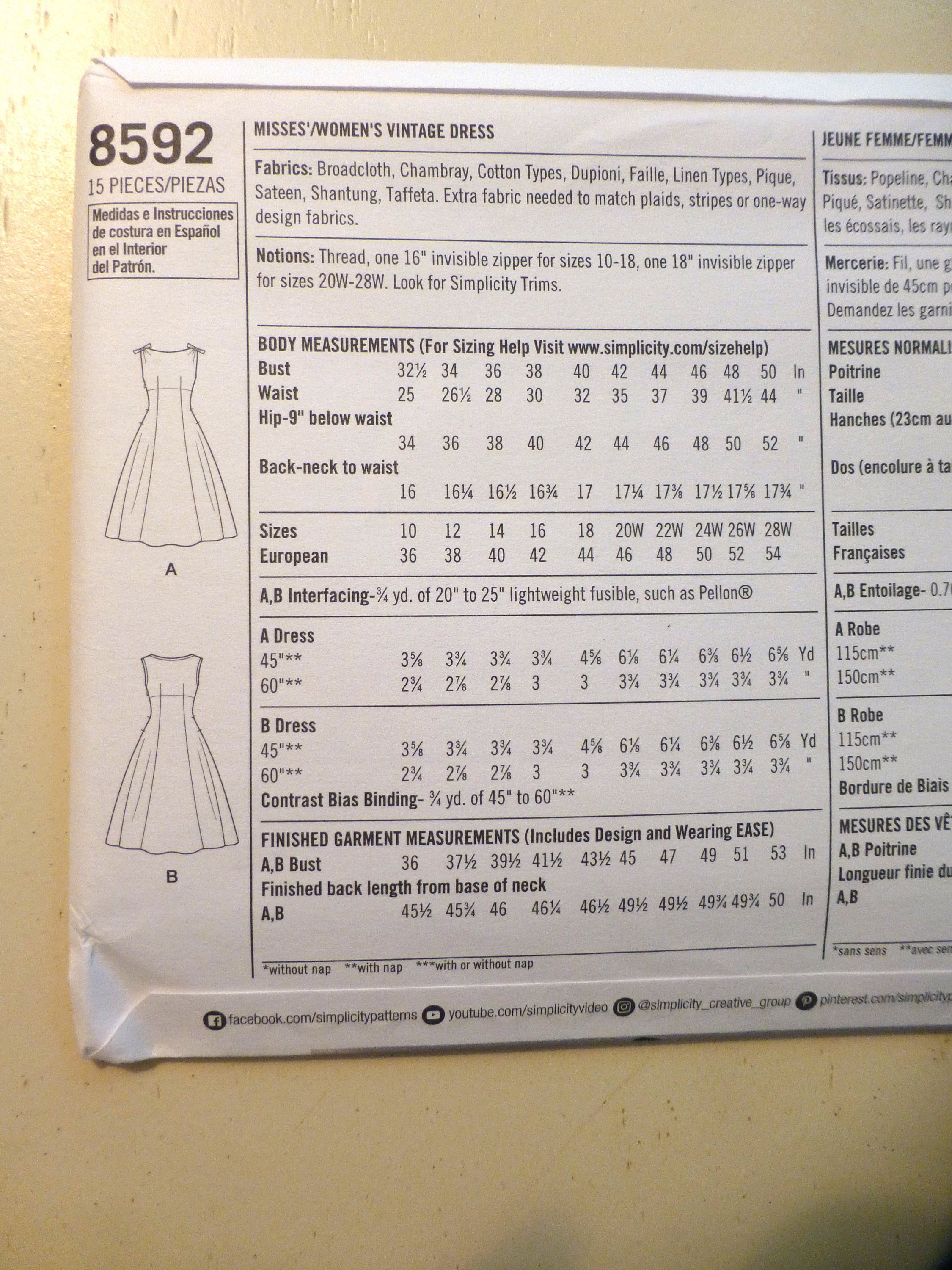 Simplicity Sewing Pattern 8592 1950's Design Reissued - Etsy