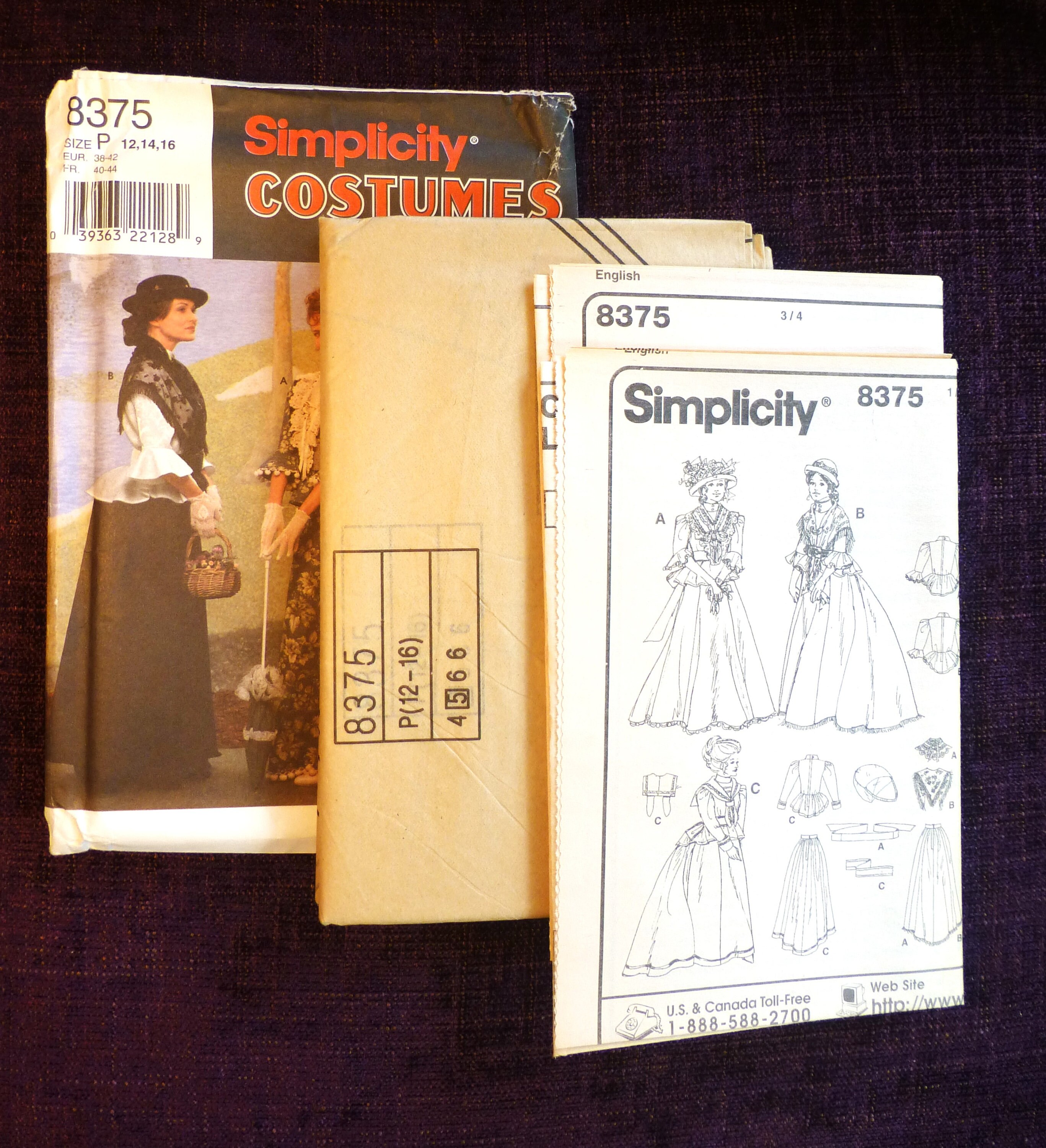 Edwardian Titanic Gown Sewing Pattern: Simplicity 8375, Bustle Costume ...