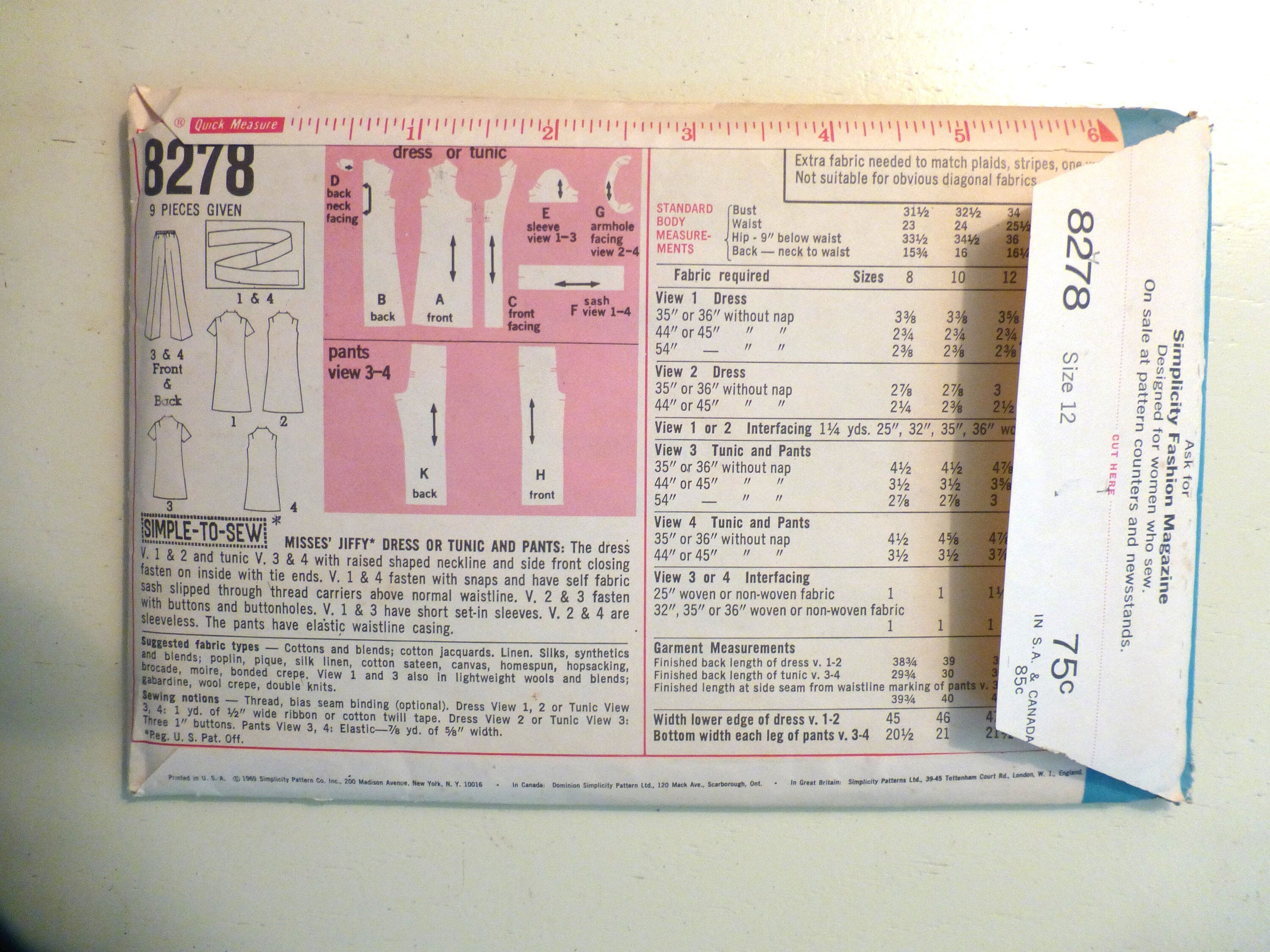 Simplicity Jiffy Sewing Pattern, Only 3 Pieces for Dress, 2 Pieces for ...