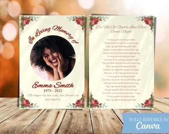 Personalized Obituary Card - Etsy