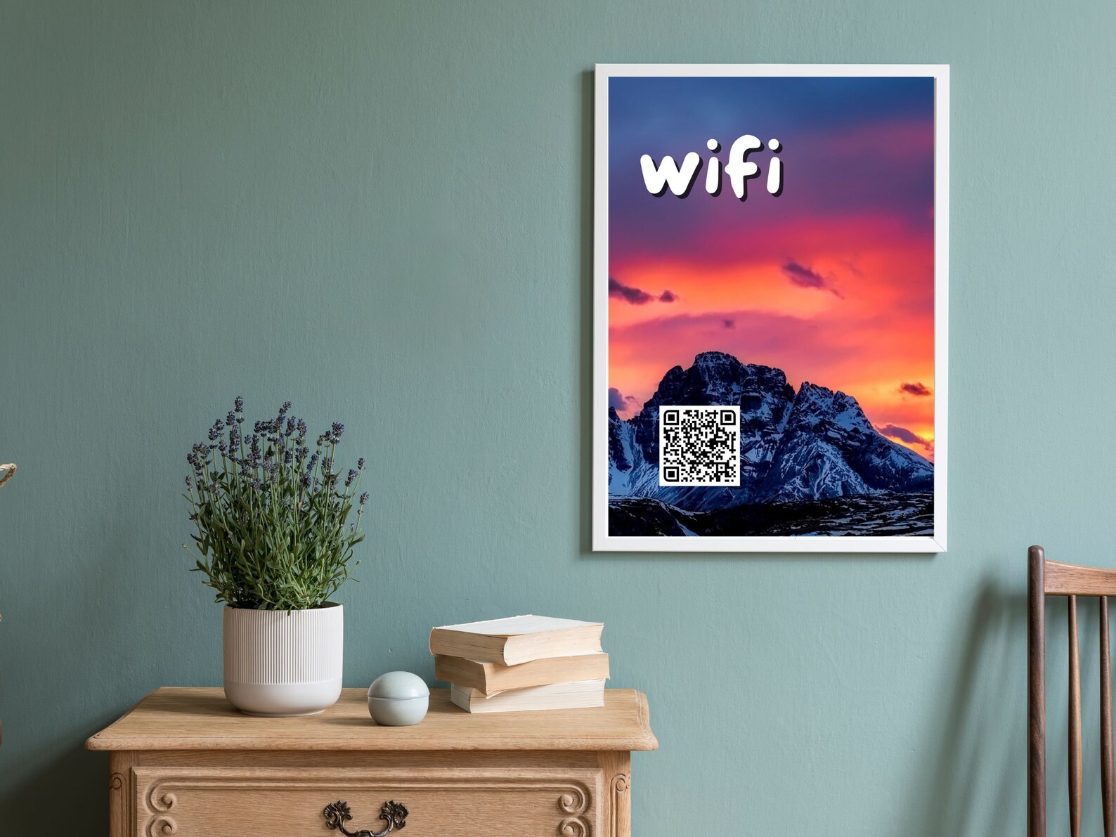Wifi Sign With Qr Code for Your Home Office Airbnb Network - Etsy