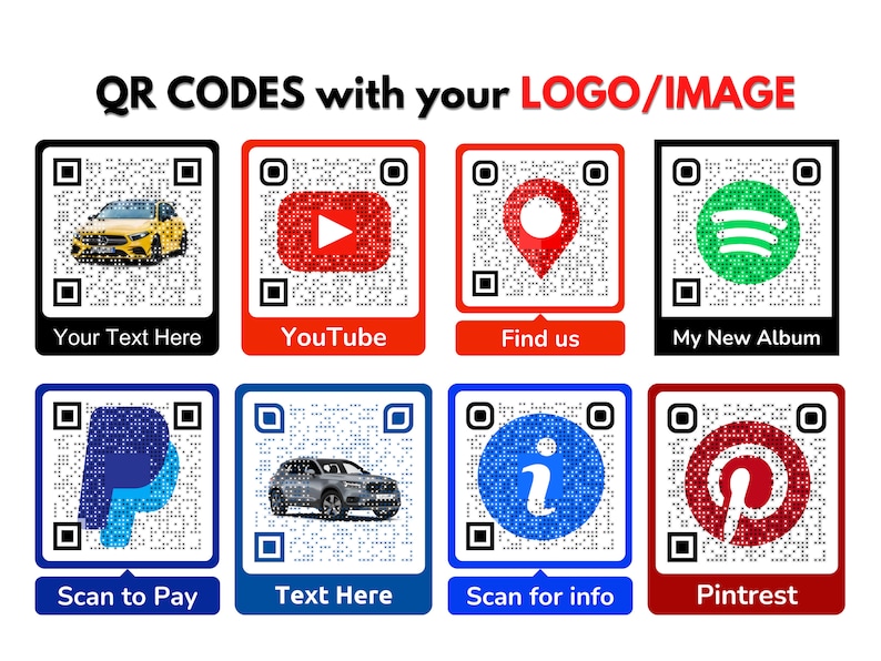 Custom QR Code With Your Logo/image That Redirects to Any Link. Ideal ...