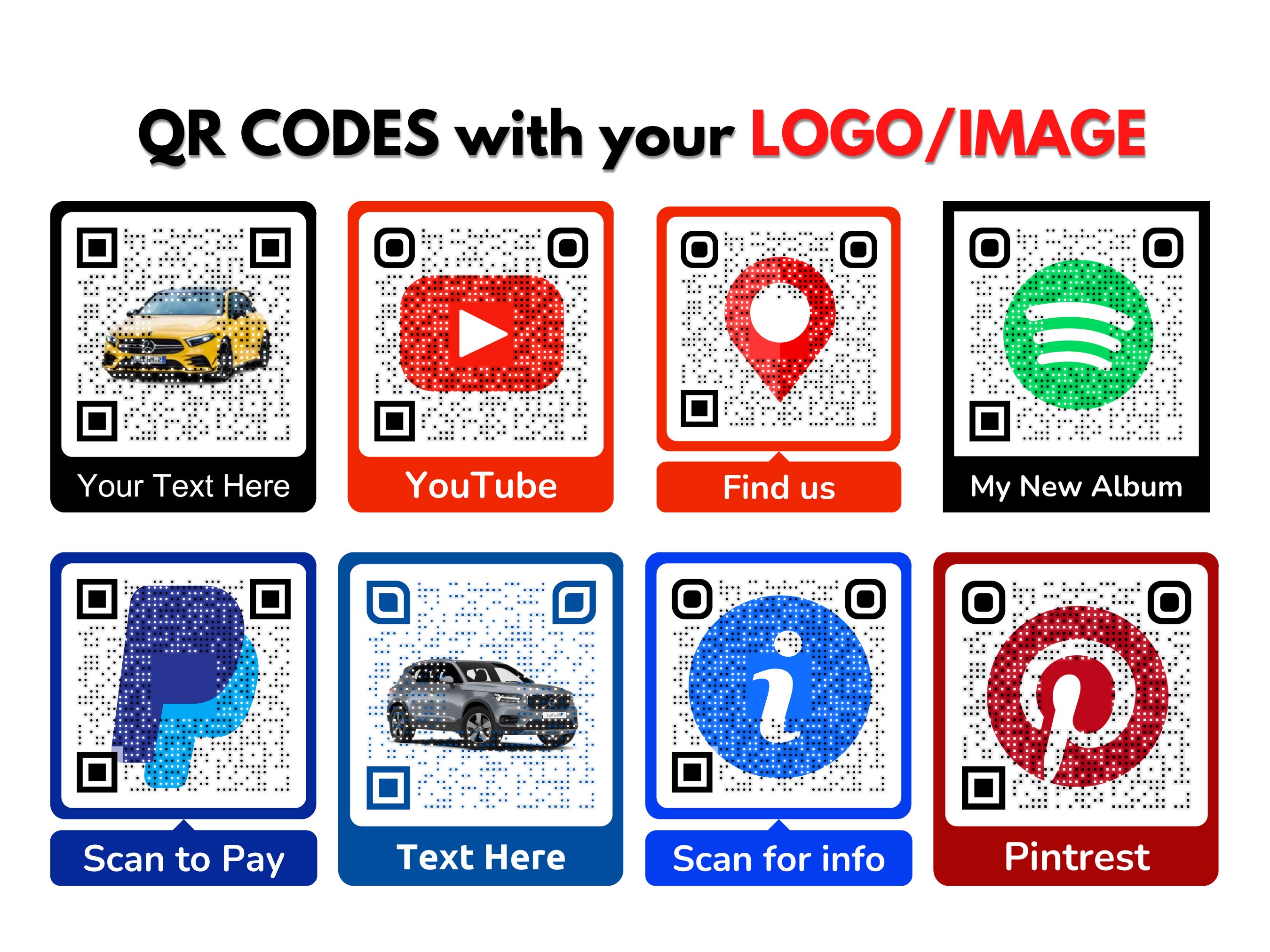 Custom QR Code With Your Logo/image That Redirects to Any Link. Ideal ...