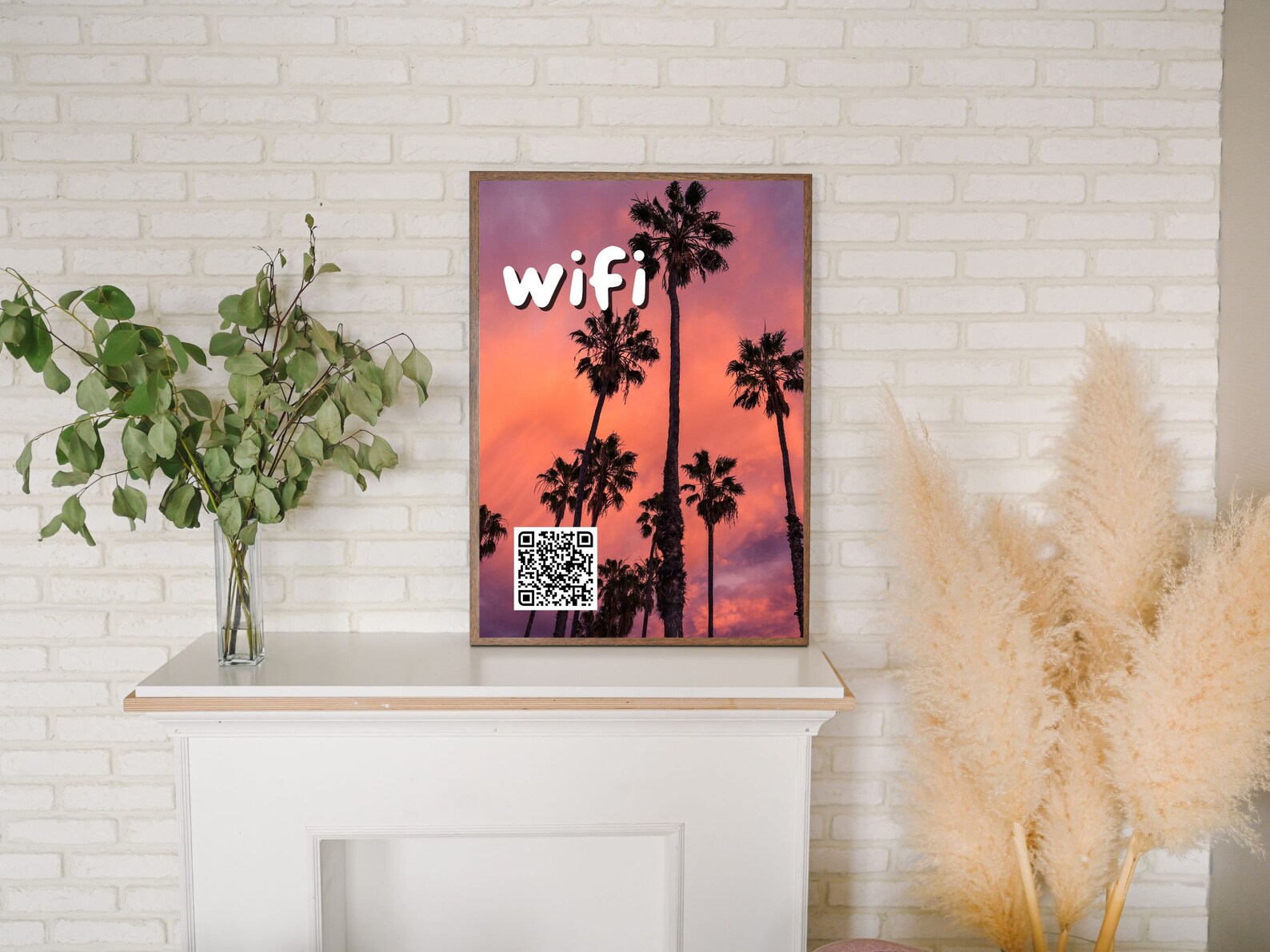 Wifi Sign With Qr Code for Your Home, Office, Airbnb Network custom Qr ...