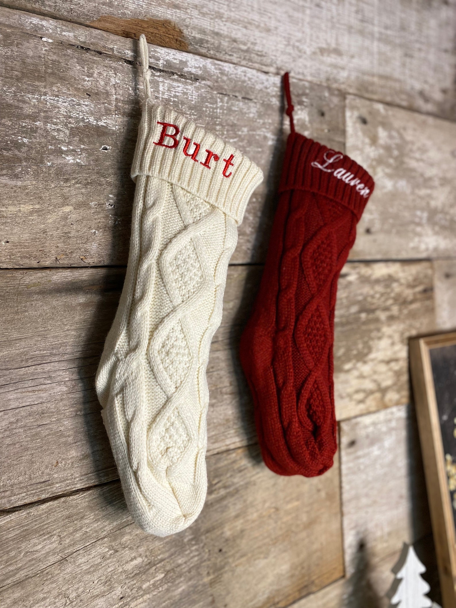 Embroidered Personalized Knit Christmas Stockings - Etsy