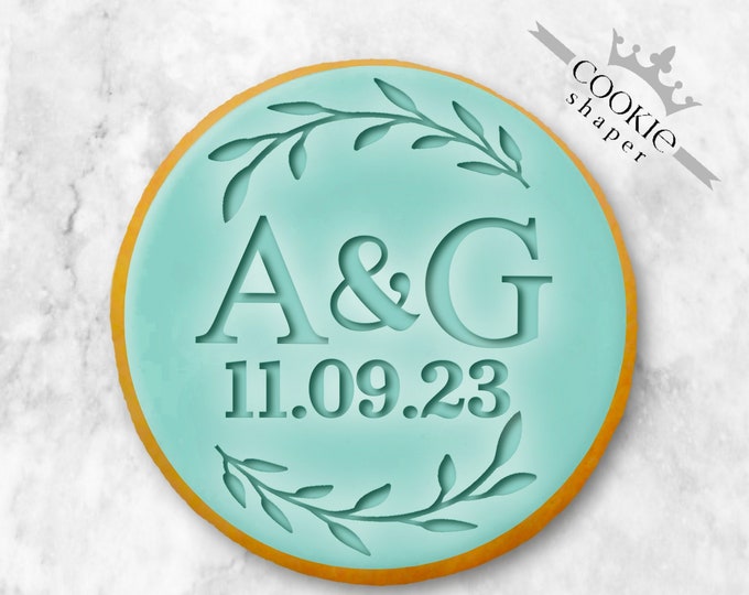 Custom Vine Monogram Single Letter Stamp Cookie Fondant Personalized ...