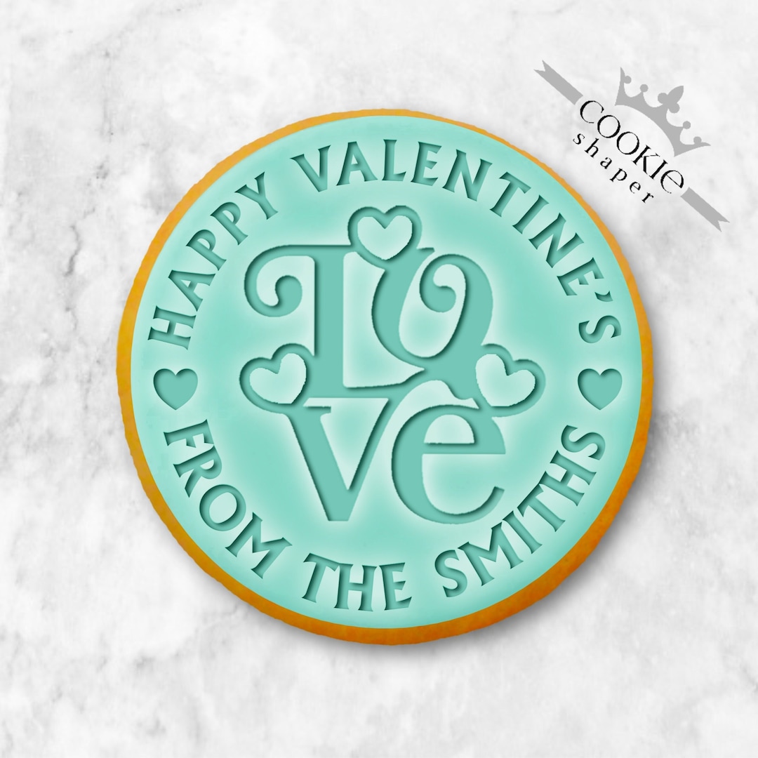 Custom Love Cookie Stamp Embosser and Cookie Cutter | Valentine's With Personalized Name and ...