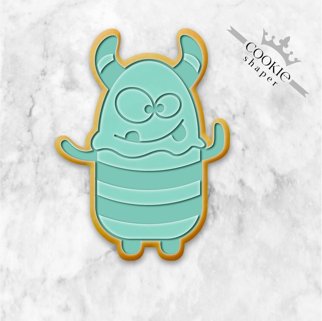 Halloween Cookie Monster Cookie Cutter and Stamp, Biscuit Embosser - Etsy