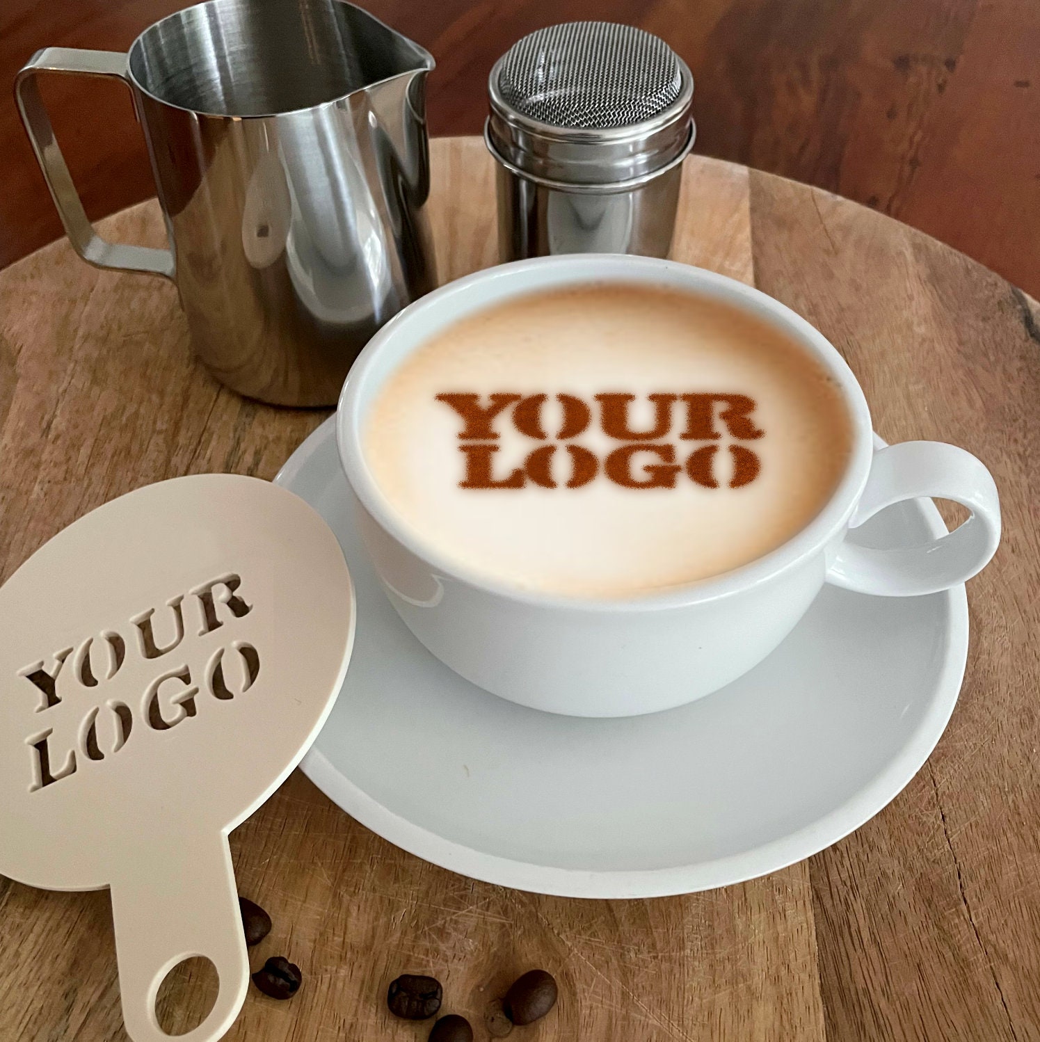 Custom Logo Coffee Stencil | Business & Café Branding | Personalized ...